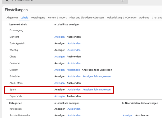 Spam Ordner - So öffnen und finden Sie diesen bei Gmail & Co.