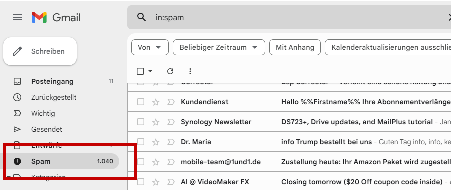Spam Ordner - So öffnen und finden Sie diesen bei Gmail & Co.